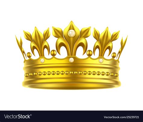 Realistic Or 3d Golden Crown For King Or Queen Vector Image