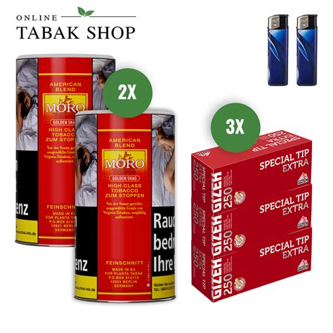 Moro Rot Golden Shag Tabak 2 x 140g ehem 150g 750 Hülsen OTS