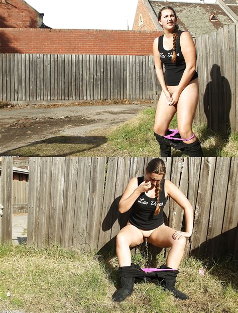 278 Pissing Pee Wet Panties Down And Piss Outdoor Public Photo