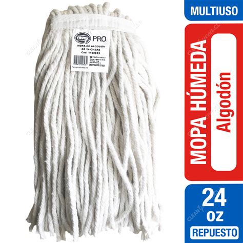 Mopa Húmeda Algodón Virutex Repuesto 24 Oz Clean Queen