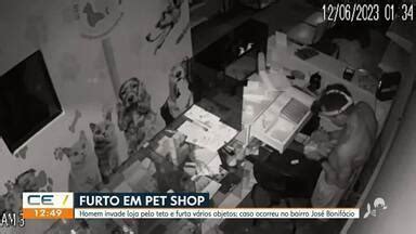 CETV 1ª Edição Fortaleza Homem invade petshop pelo teto e furta