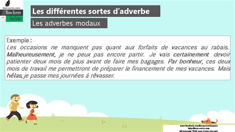 Les différents types d adverbes lieu manière temps et bien d autres