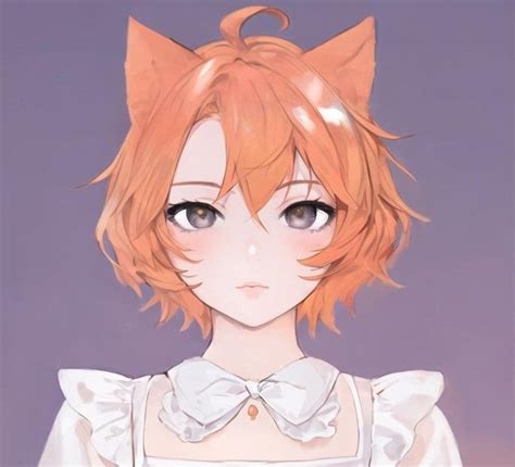 Portrait Of A Cute Girl With Short Orange Hair And OpenArt
