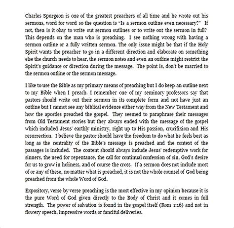 Sermon Outline Template For Reference And Guide Room Surf