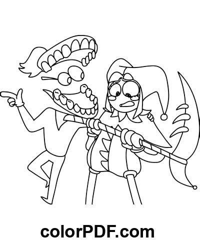 Caine Y Pomni Dibujos Para Colorear Y Libros En PDF