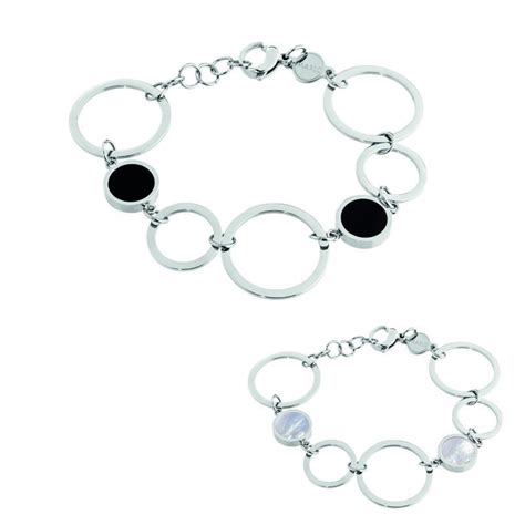 BRACCIALE CERCHI ACRILICO E MADREPERLA Acciaio Marlù 2br0046