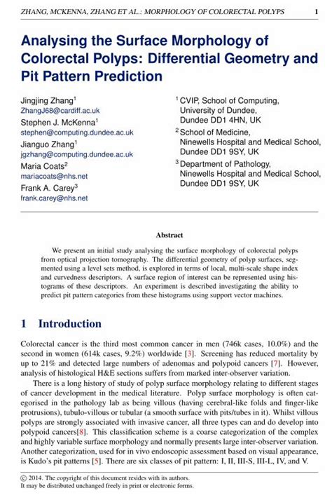 pdf analysing the surface morphology of colorectal polyps dokumen tips