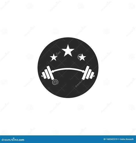 Barbell Dumbbell Gym Icon Logo Template Gym Badge Fitness Logo Stock