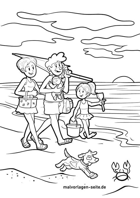 Malvorlage Urlaub Am Strand Ausmalbild Kostenlos Herunterladen