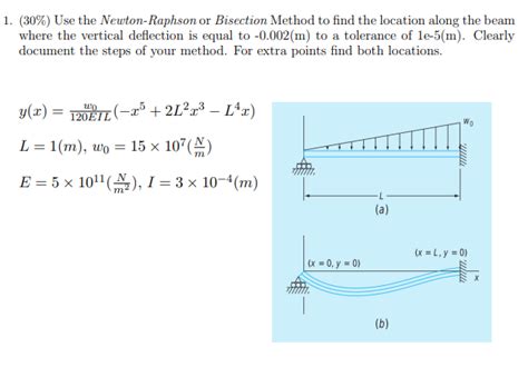 solved 1 30 use the newton raphson or bisection method