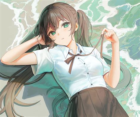 Anime Girl Lying Down Long Hair Hd Wallpaper Peakpx