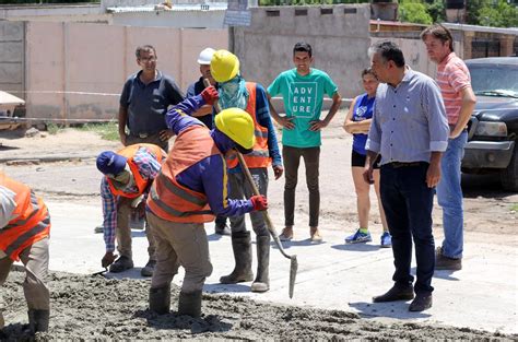 El intendente Nediani visitó el inicio de la obra de pavimentación de