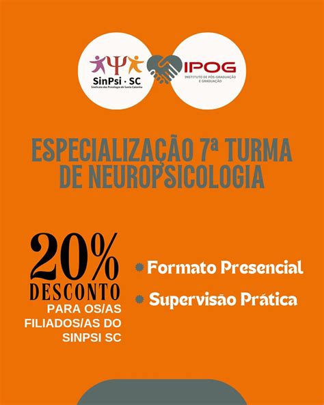 20 de Desconto na Especialização em Neuropsicologia na 7ª Turma em