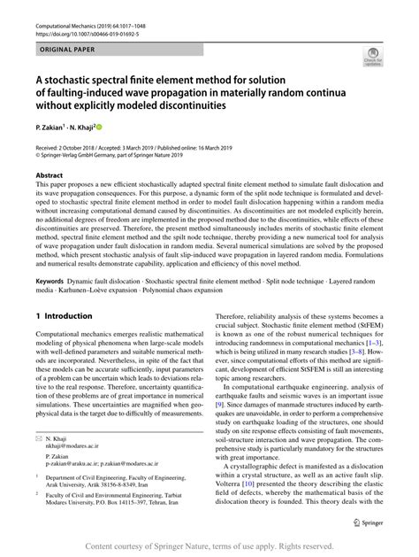 a stochastic spectral finite element method for solution of faulting induced wave propagation in