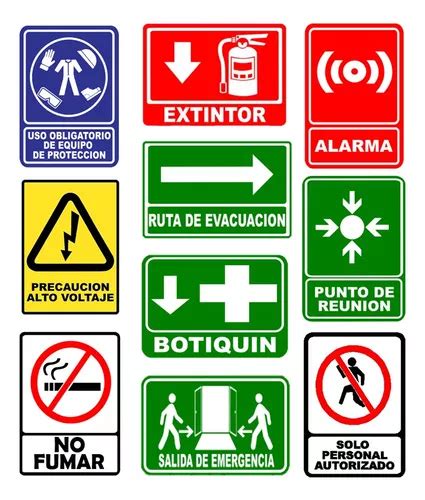 Kit 10 Señalamientos Seguridad Ind protección Civil 25x35cm Envío gratis