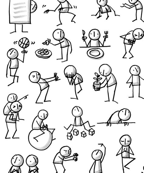 Stick Figure Drawing Doodle People Sketch Book