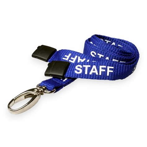 15mm Blue Staff Lanyards With Metal Lobster Clip The Lanyard Shop