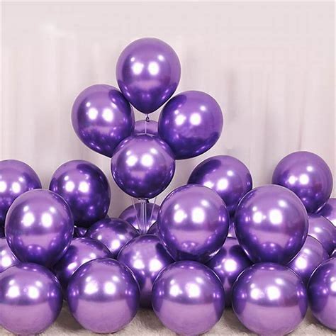 Balão Bexiga Látex Metalizado Cromado Violeta Brilhante Numero 9