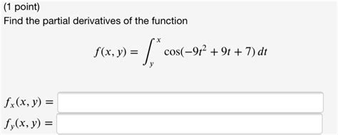 solved 1 point find the partial derivatives of the