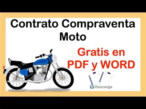 Contrato De Compraventa De Moto Modelo Y Ejemplo