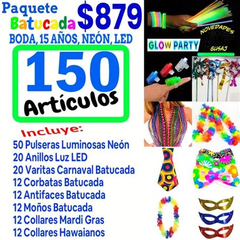 Paquete Animacion Fiesta Boda 15 Años Neon Led 150 Artículos Cuotas