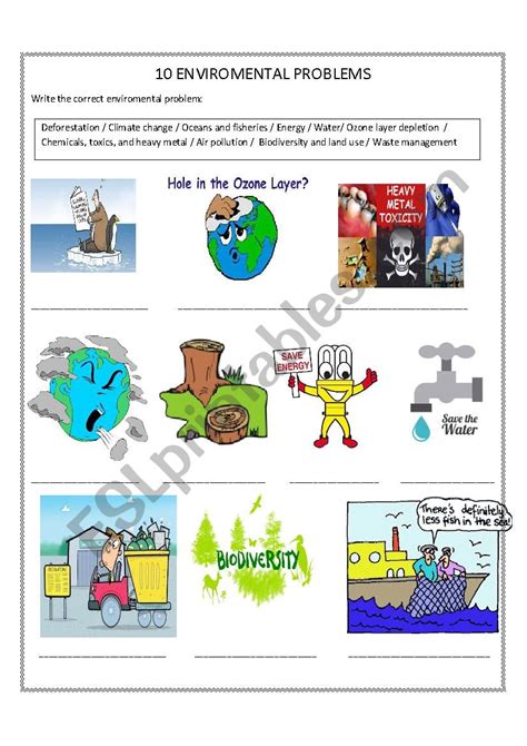 Environmental Problems Vocabulary Part Esl Worksheet By Snaz