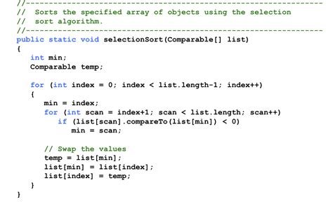 solved in java 1 modify the “selection sort” java code
