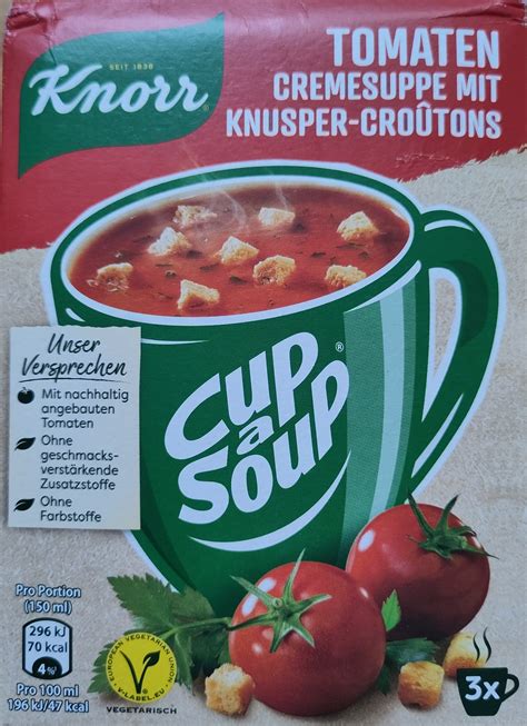 Cup a Soup Tomaten Cremesuppe mit Knusper Croûtons Knorr 57g