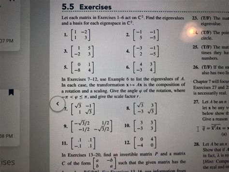 solved 5 5 exercises let each matrix in exercises 1 6 act on