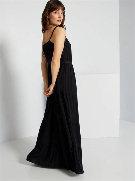 Vestido Largo Con Lazada Jdy Negro Kiabi