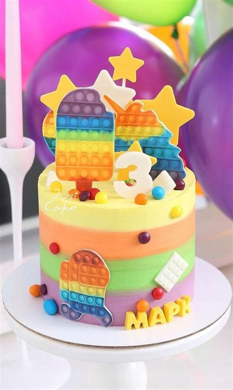 Wydruk na tort masa cukrowa TĘCZOWE POP IT Artcakes