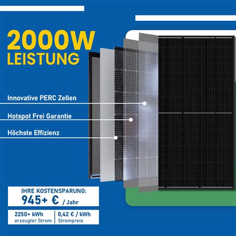 2000W Balkonkraftwerk 2000W Mit Speicher Photovoltaik Solaranlage Mit