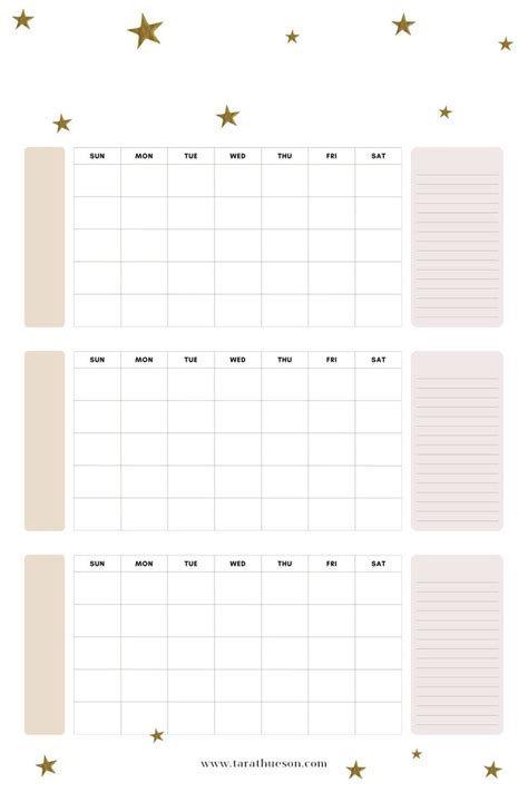 The Free Printable Calendar Is Shown With Gold Stars On White Paper And