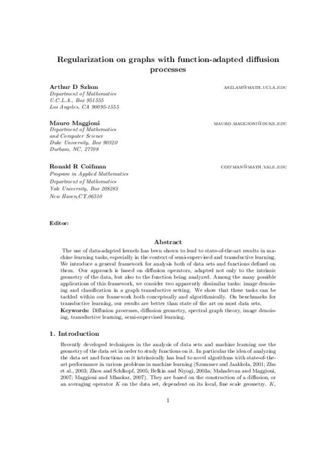 pdf regularization ronald coifman