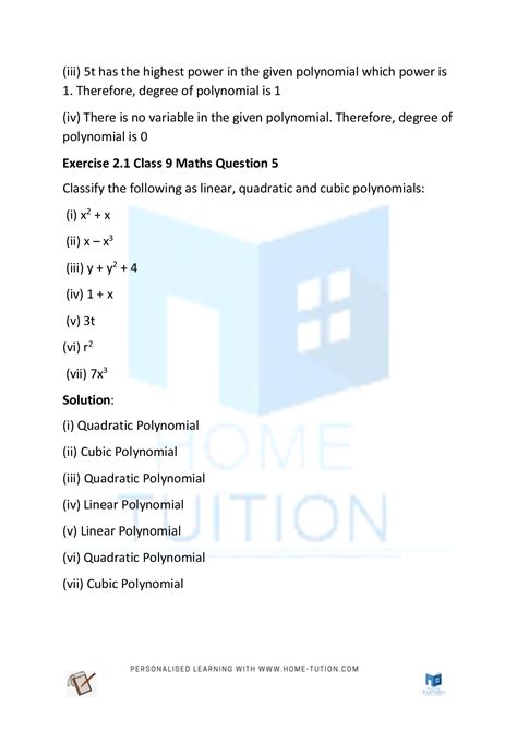 ncert solutions for class 9 maths chapter 2 polynomials