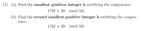 solved a find the smallest positive integer k satisfying