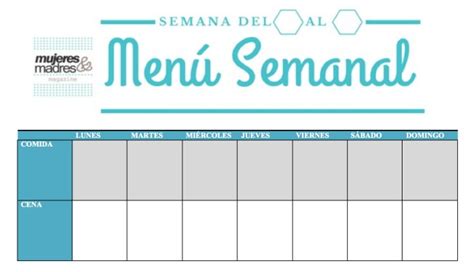 Pasos para hacer un menú semanal familiar MMM
