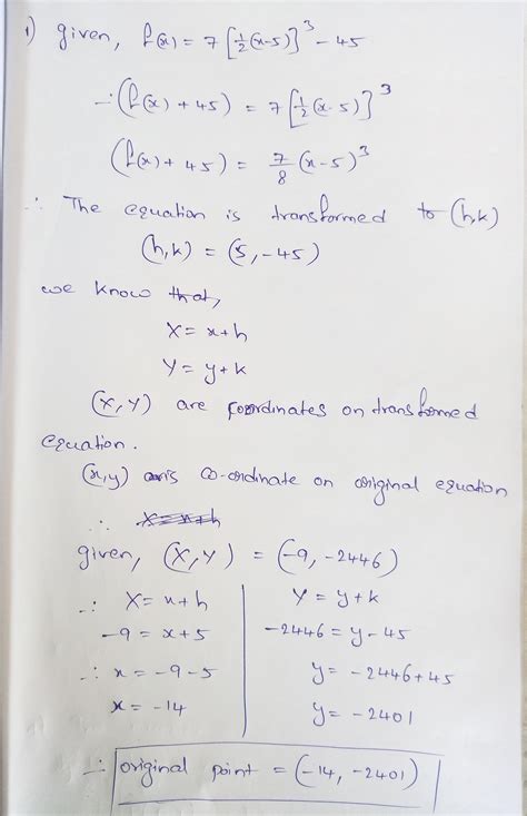 [solved] describe the transformations on the cubic function below explain course hero