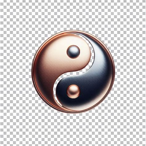 Bola redonda transparente vectorial con el símbolo yin yang aislado en