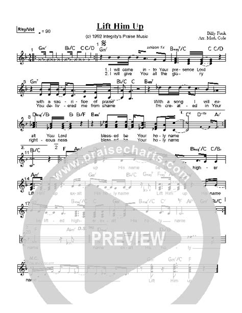 Lift Him Up Sheet Music Pdf Ron Kenoly Praisecharts
