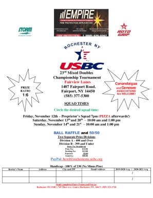 Fillable Online 23rd Mixed Doubles Championship Tournament Fairview