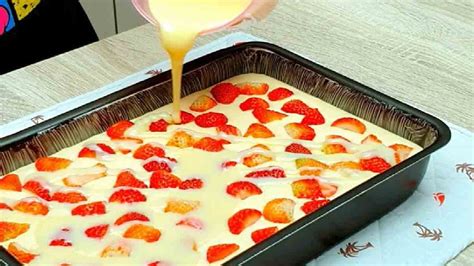 G Teau Aux Fraises Et Au Lait Concentr Tr S Savoureux Et Moelleux