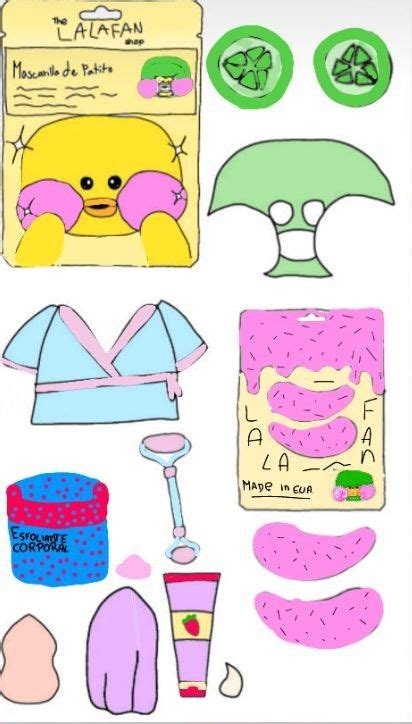 Kit Skin Care Paper Duck Roupas De Boneca De Papel Roupas De Papel