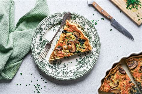 Quiche aux champignons et épinards La Cuisine de Géraldine