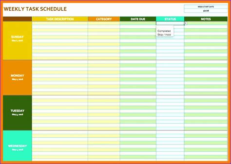Microsoft Weekly Task List Excel Xls Template Xlstemplates Riset