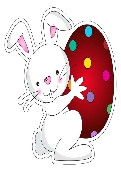 Feliz páscoa desenho coelhinho branquinho ovo de chocolate colorido