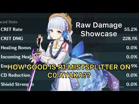 C0 Kamisato Ayaka With R1 Mistsplitter Reforged Solo Damage Showcase