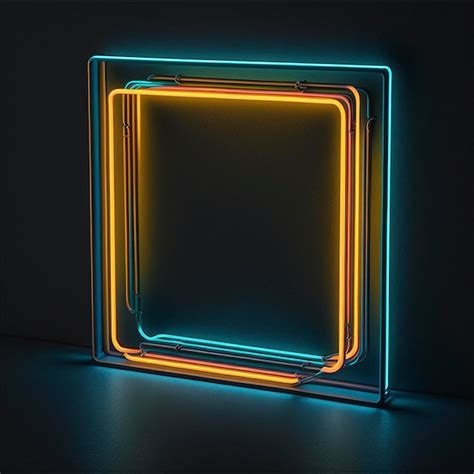 Moldura Quadrada Luz Neon Foto Premium