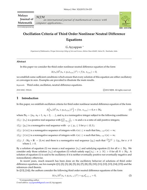 pdf oscillation criteria of third order nonlinear neutral difference equations