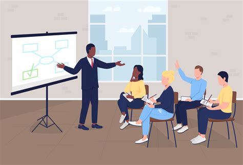 présentation d entreprise illustration vectorielle de couleur plate